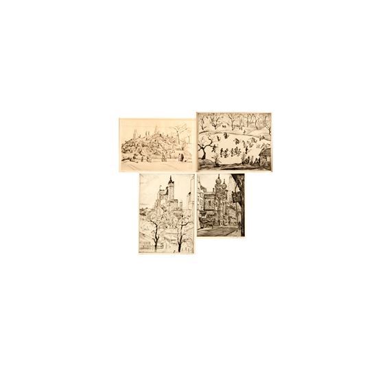 Mortimer Borne | Four works: The Anthill, Central Park, Skaters ...