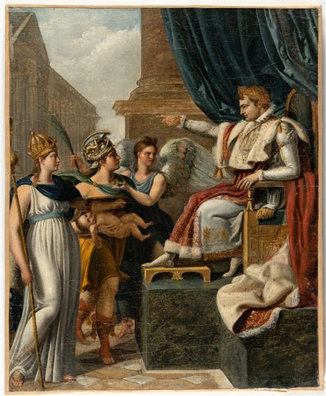 French School | Napoleon with Minerva and the personification of France ...