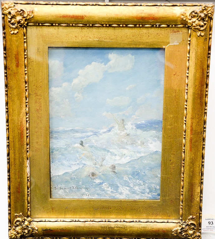 George Willoughby Maynard | Girls Swimming in Ocean (1897) | MutualArt