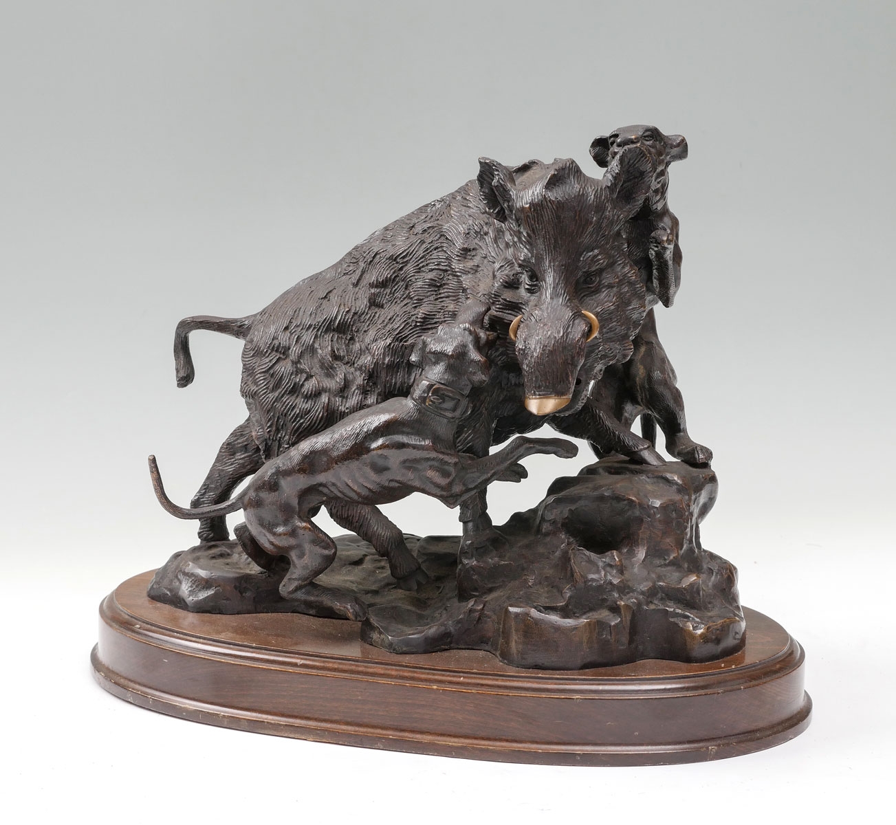 Josechu Lalanda | Boar attacking dogs | MutualArt