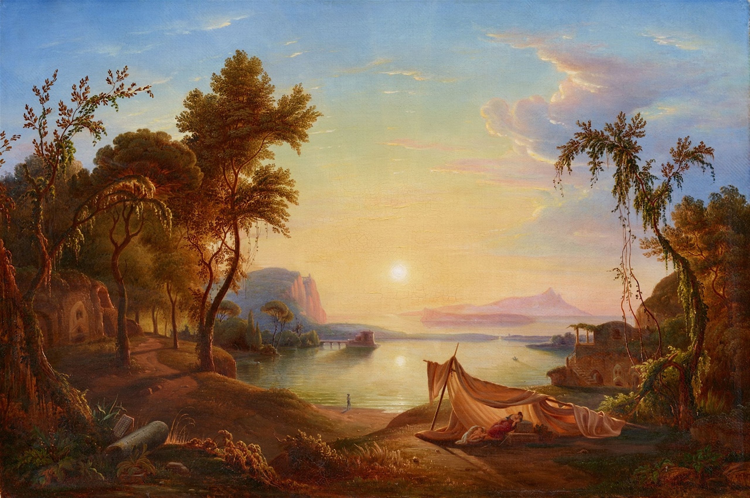 Johann Georg Gmelin | Sunrise over the Bay of Naples (1839) | MutualArt