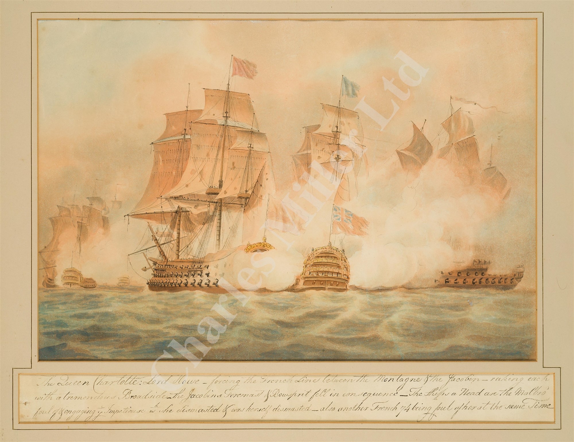 Nicholas Pocock | Glorious First of June, H.M.S. 'Queen Charlotte ...