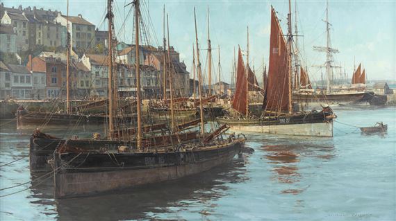 Christopher Blossom | View of Brixham Harbor, England | MutualArt