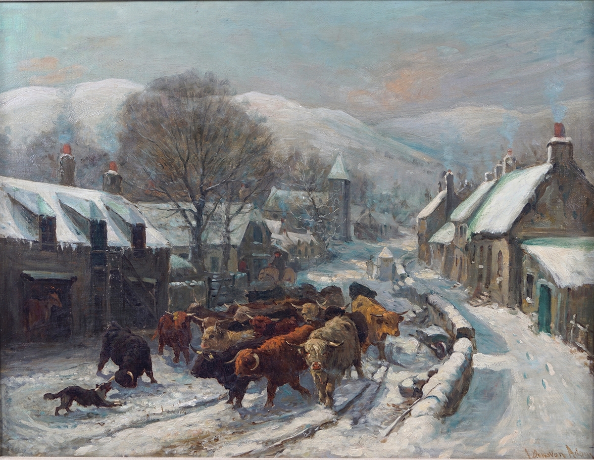 Joseph Denovan Adam | Snow covered street scape | MutualArt
