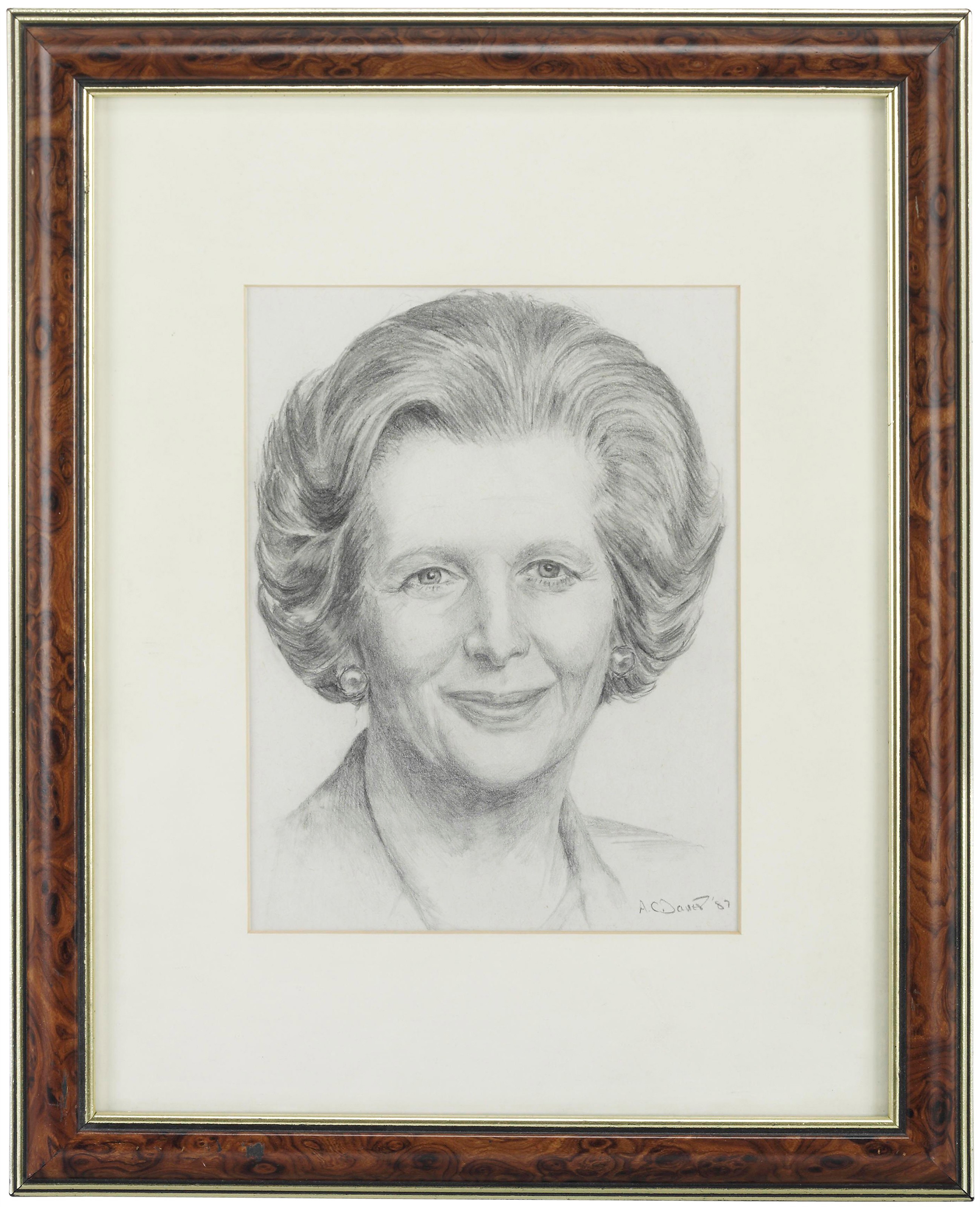 A. C. Danes | Two works: Portrait of Margaret Thatcher (1925-2013 ...