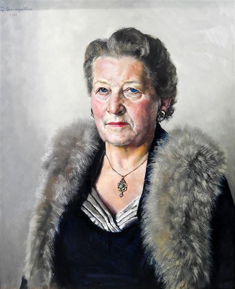 Thomas Baumgartner | Porträt einer feinen Dame mit Pelzkragen (Circa ...