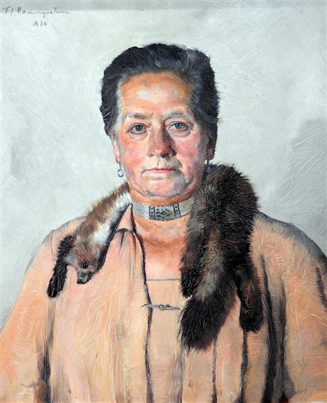 Thomas Baumgartner | Porträt einer feinen Dame mit Nerz-Schal (Circa ...