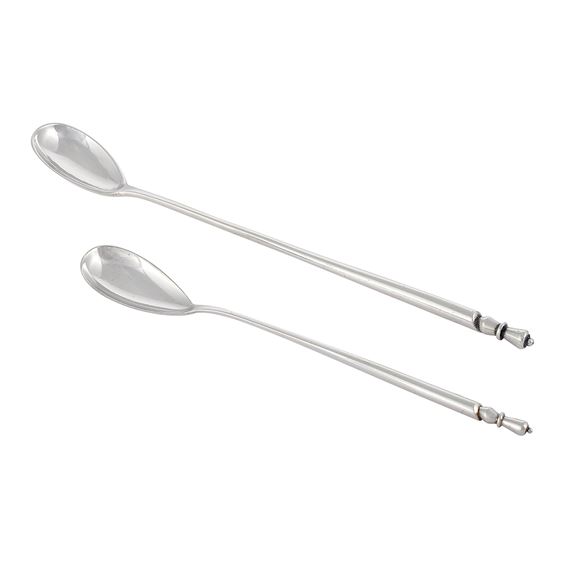 The Kalo Shop | Cocktail spoons with chess-piece terminals, two, #R2 ...