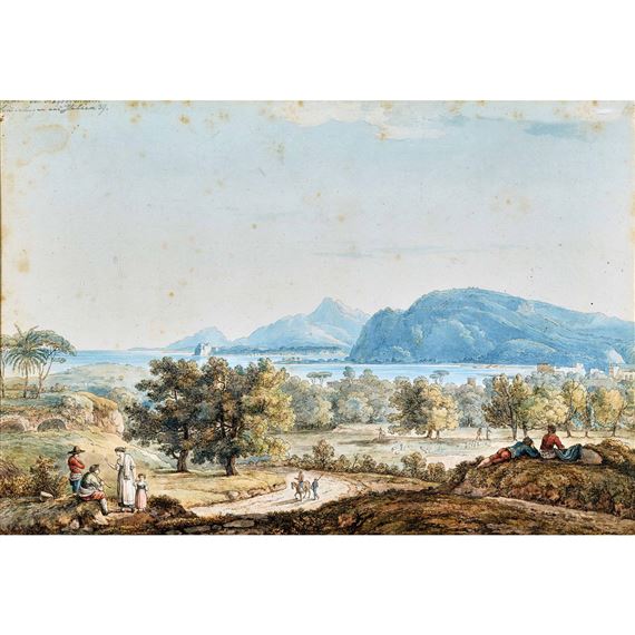 Franz Kaisermann | Weite Landschaft am Meer mit Staffagefiguren | MutualArt