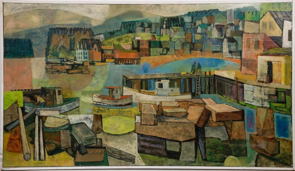 Don Spaulding | Town and Harbor (Circa 1955) | MutualArt