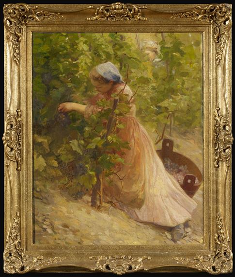 Carl Faust | Girl at the Grape Harvest | MutualArt