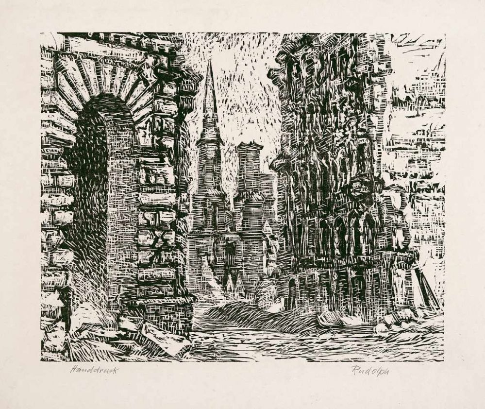 Wilhelm Rudolph | Blick zur Sophienkirche (1945 - 1947) | MutualArt