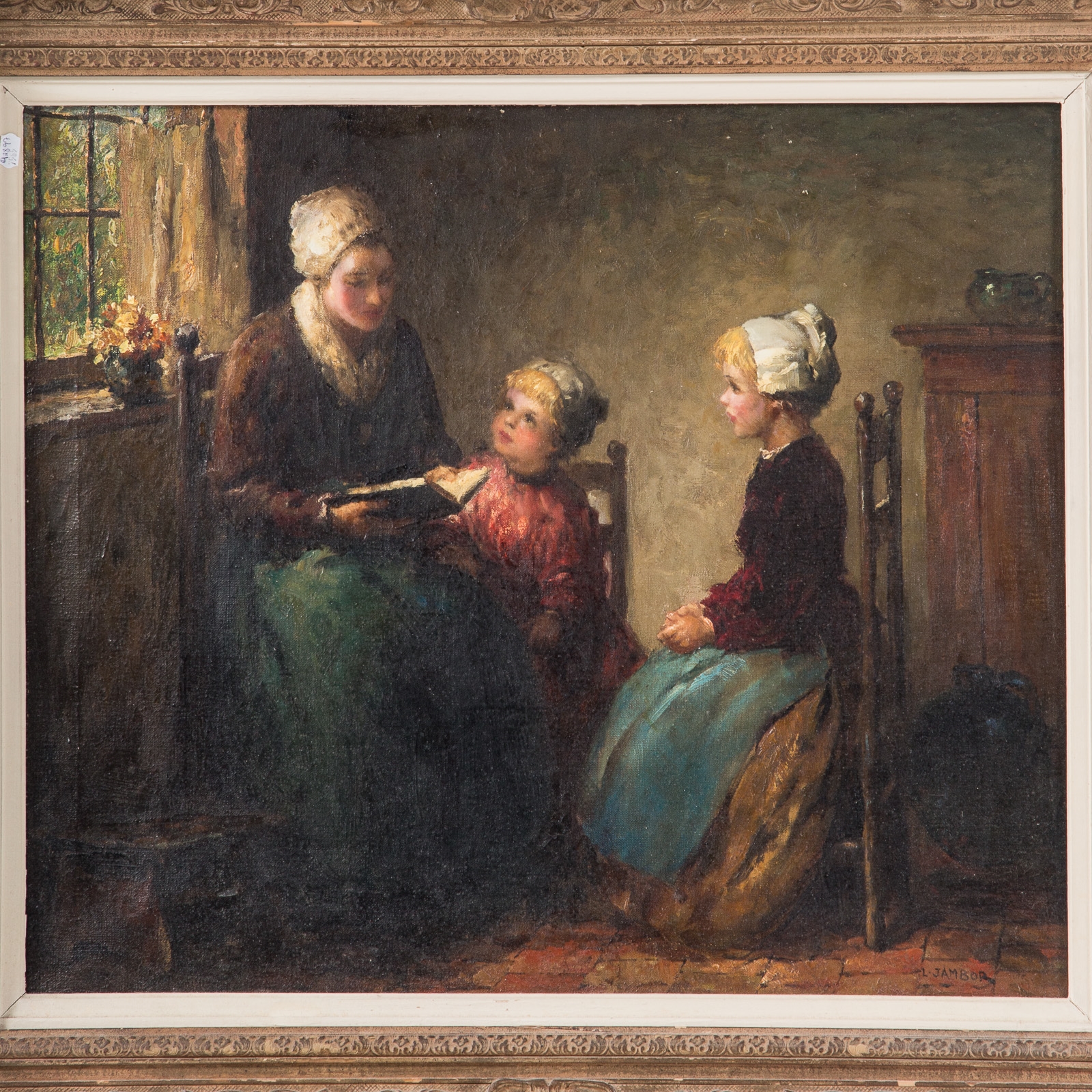Lajos Jambor | Mother Reading to Children | MutualArt