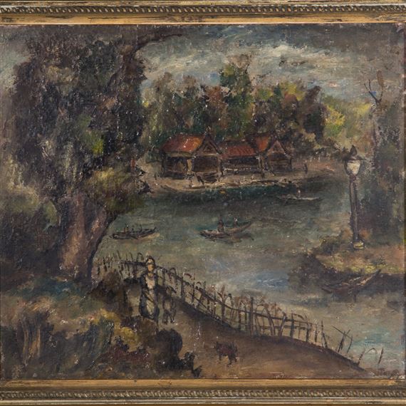 Edward Rosenfeld | Scene at a Park | MutualArt