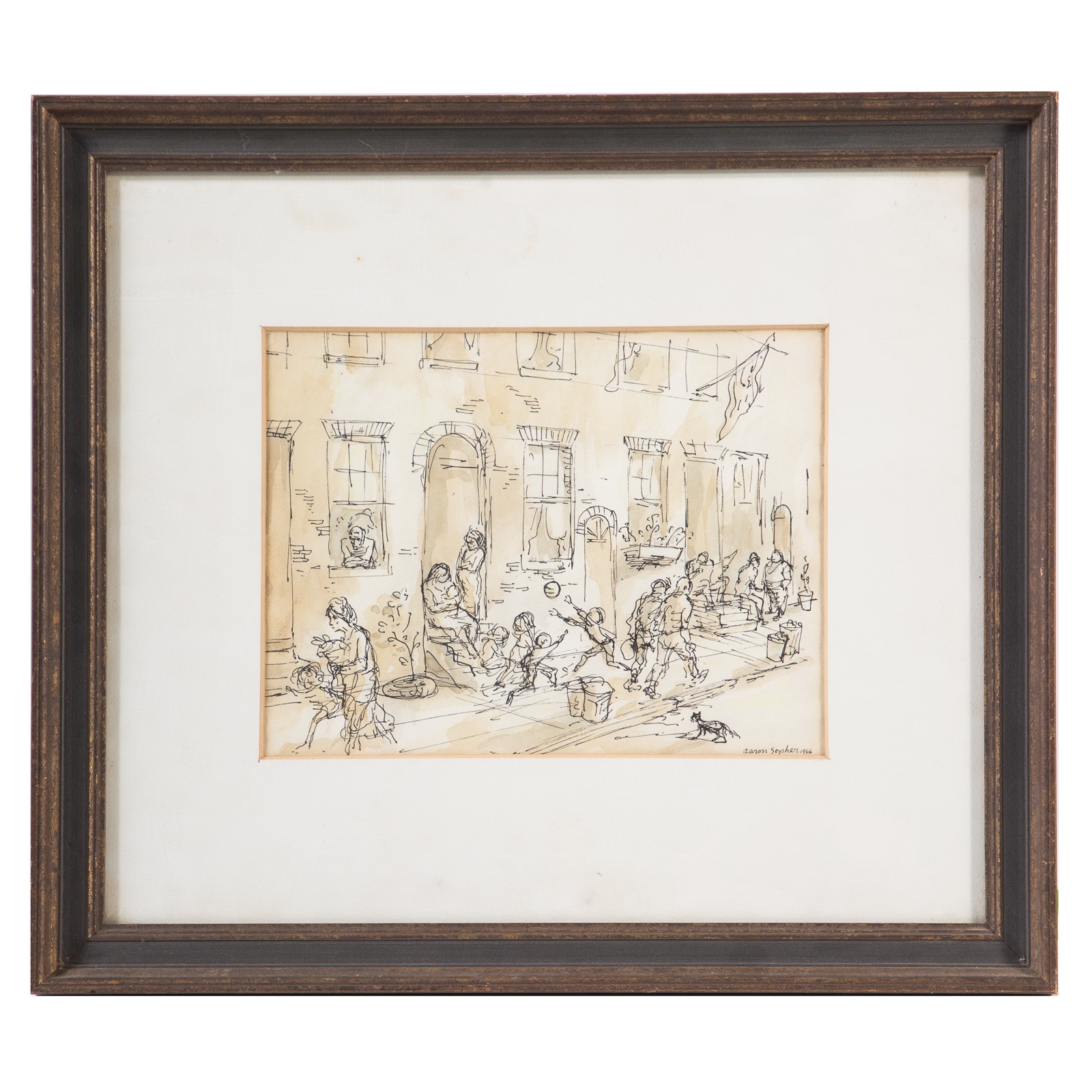 Aaron Sopher | Baltimore Rowhouse Street Scene (1966) | MutualArt