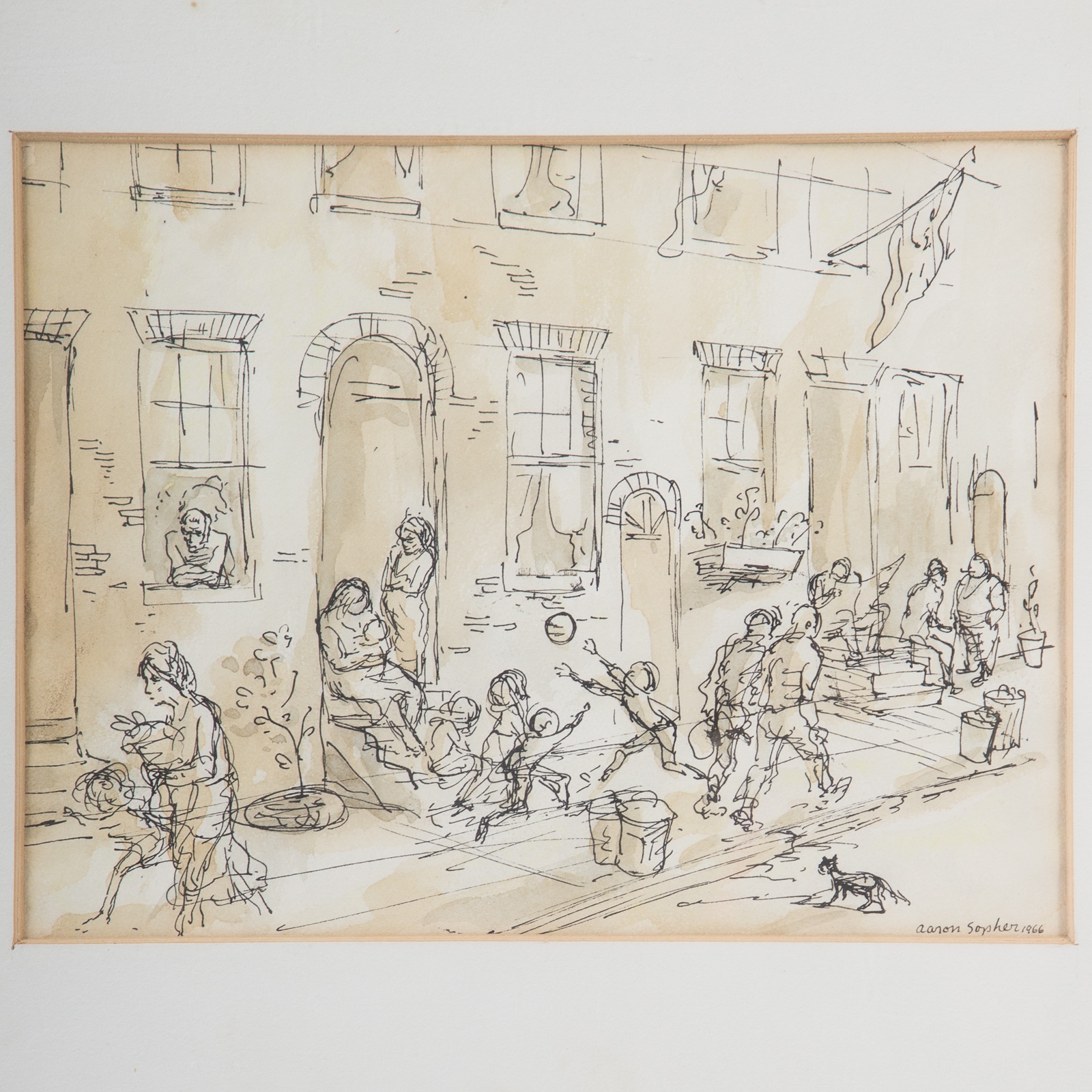 Aaron Sopher | Baltimore Rowhouse Street Scene (1966) | MutualArt
