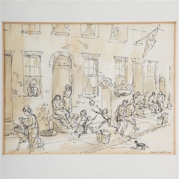 Aaron Sopher | Baltimore Rowhouse Street Scene (1966) | MutualArt