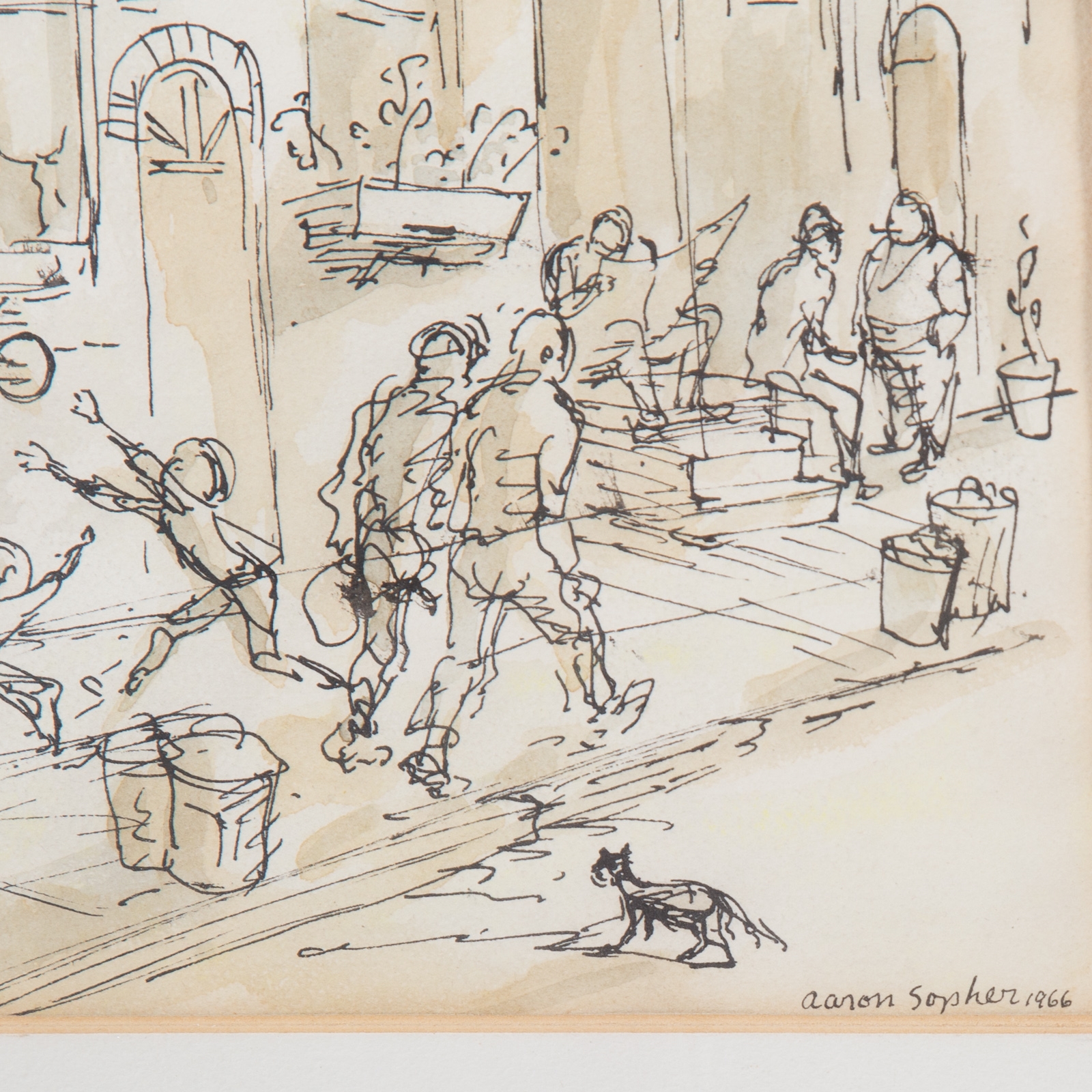 Aaron Sopher | Baltimore Rowhouse Street Scene (1966) | MutualArt