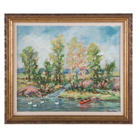 Paul L. Olson | Impressionist Landscape with River | MutualArt