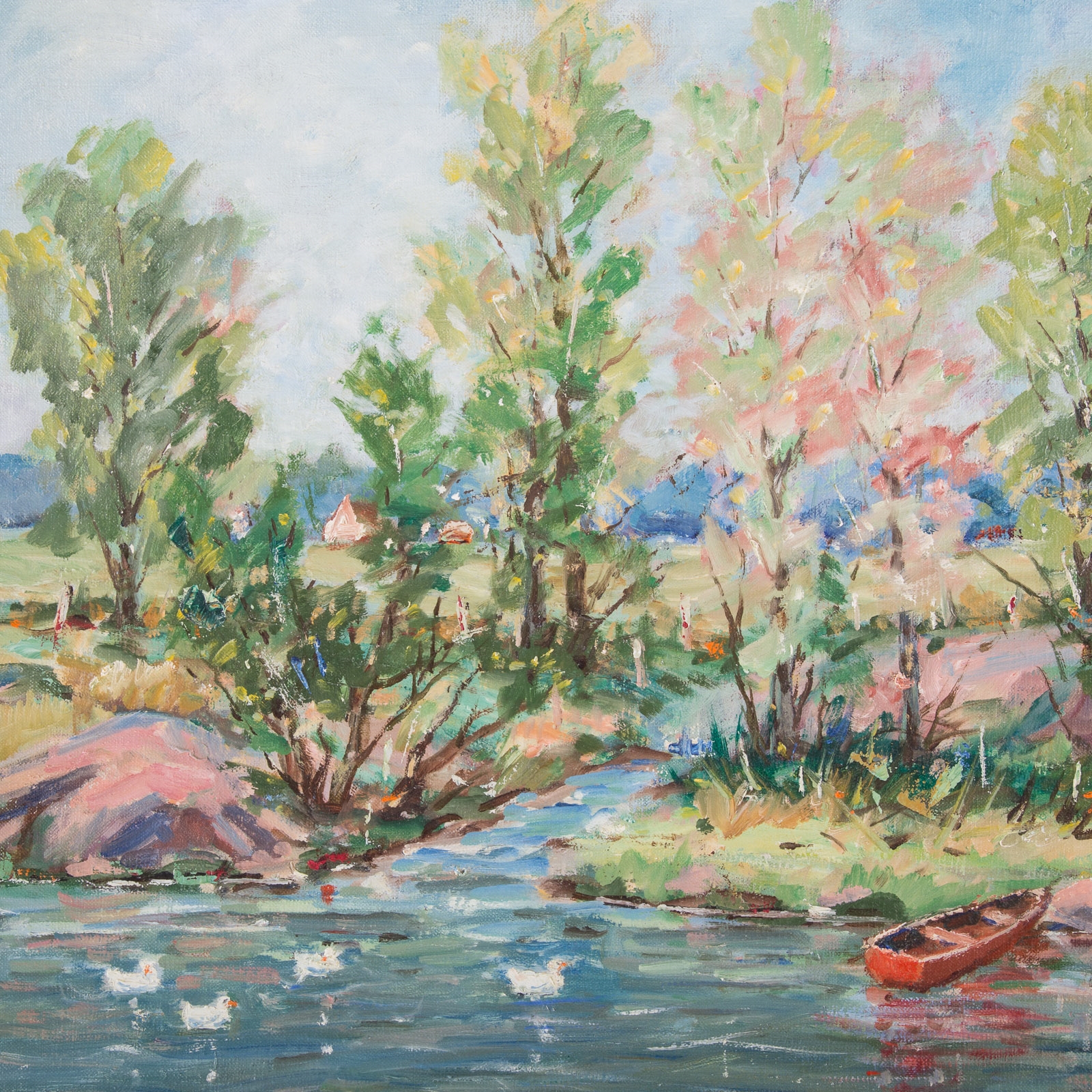 Paul L. Olson | Impressionist Landscape with River | MutualArt