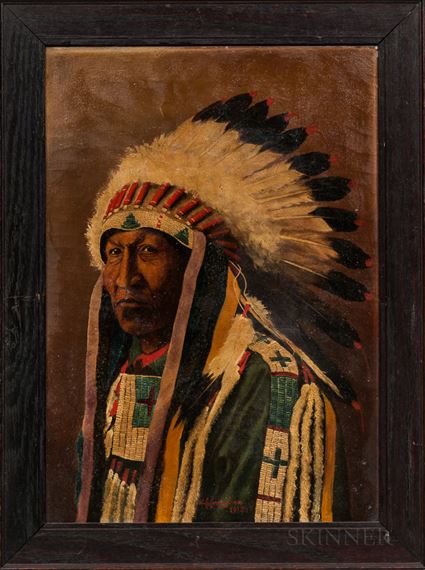 W. G. Cunningham | Painting Depicting a Plains Indian Chief (1912 ...