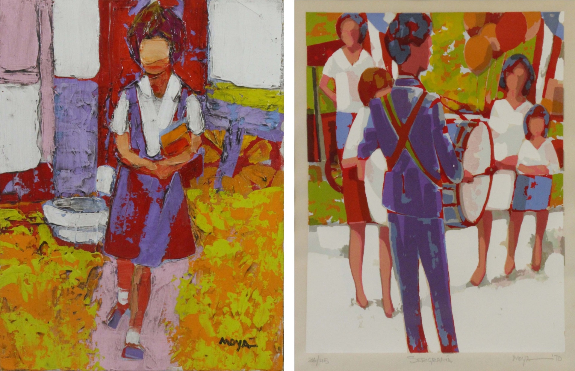 Roberto Moya | 2 works: canvas; serigraph (1970) | MutualArt