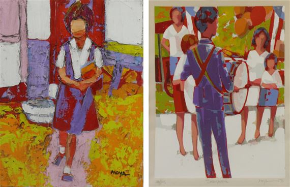 Roberto Moya | 2 works: canvas; serigraph (1970) | MutualArt