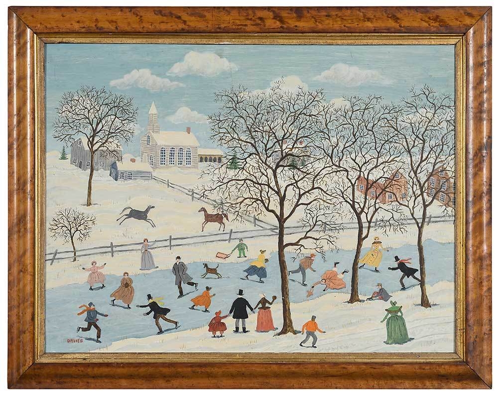 Albert Webster Davies | Pennsylvania Dutch Barn with Cows | MutualArt