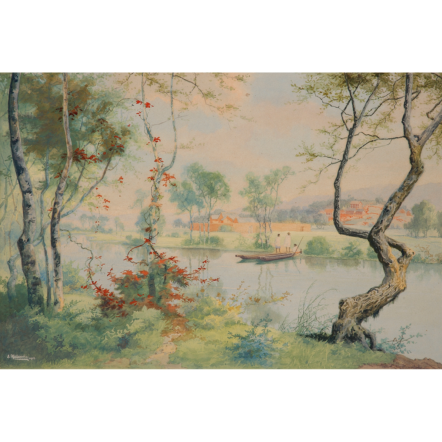Émile Ralambo | Paysage fluvial à Madagascar (1915) | MutualArt