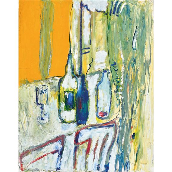 Jean-Louis Piguet | Nature morte aux bouteilles (1990) | MutualArt