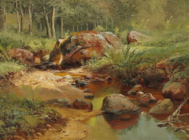 Ivan Shishkin | Russian spring landscape with a serpentine stream ...