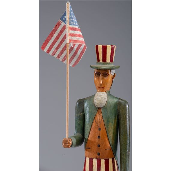 Uncle Sam Standing Ralph Buckwalter | A Folk Art Carved Uncle Sam