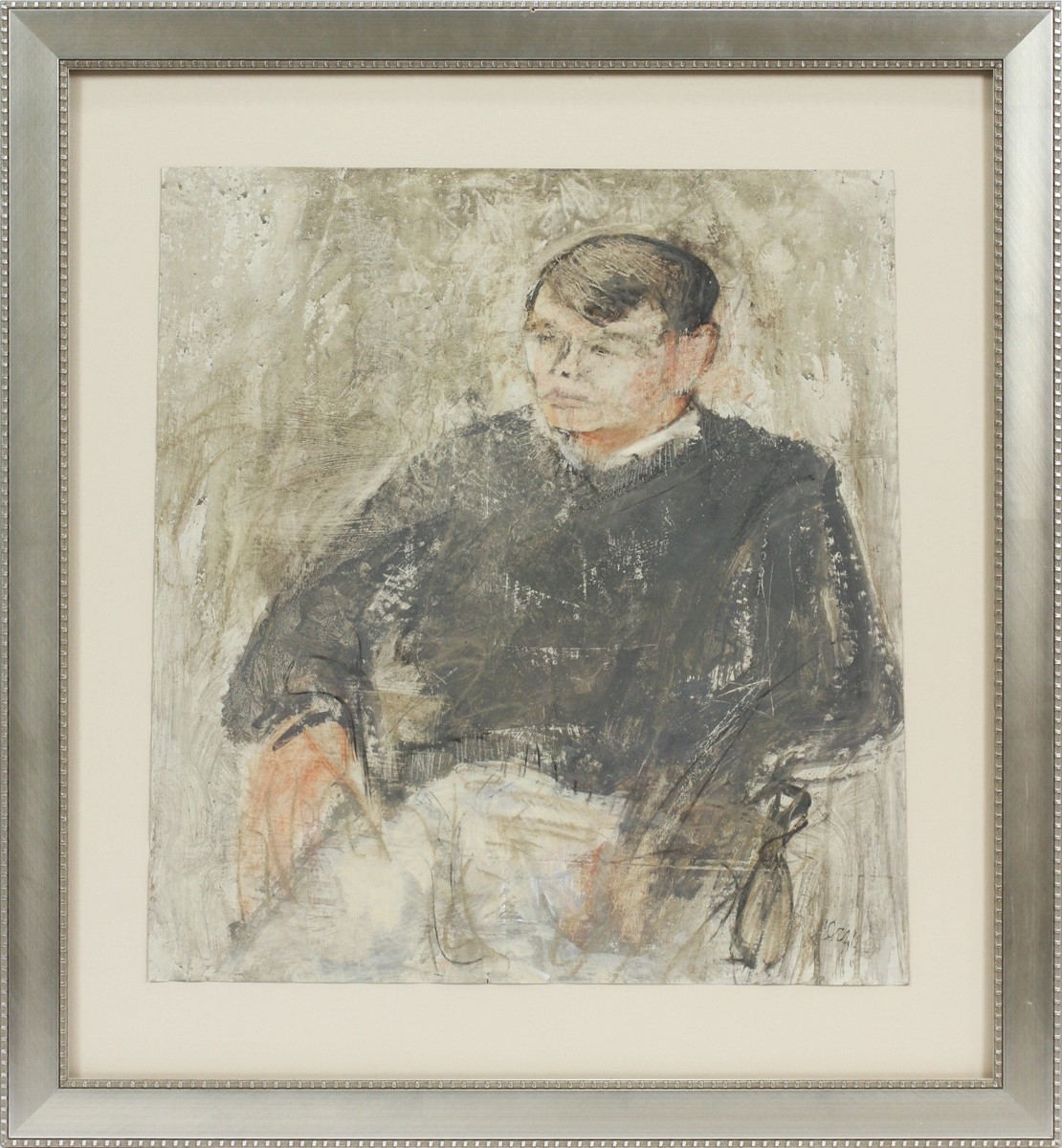 Richard Jerzy | Seated man wearing a coat | MutualArt
