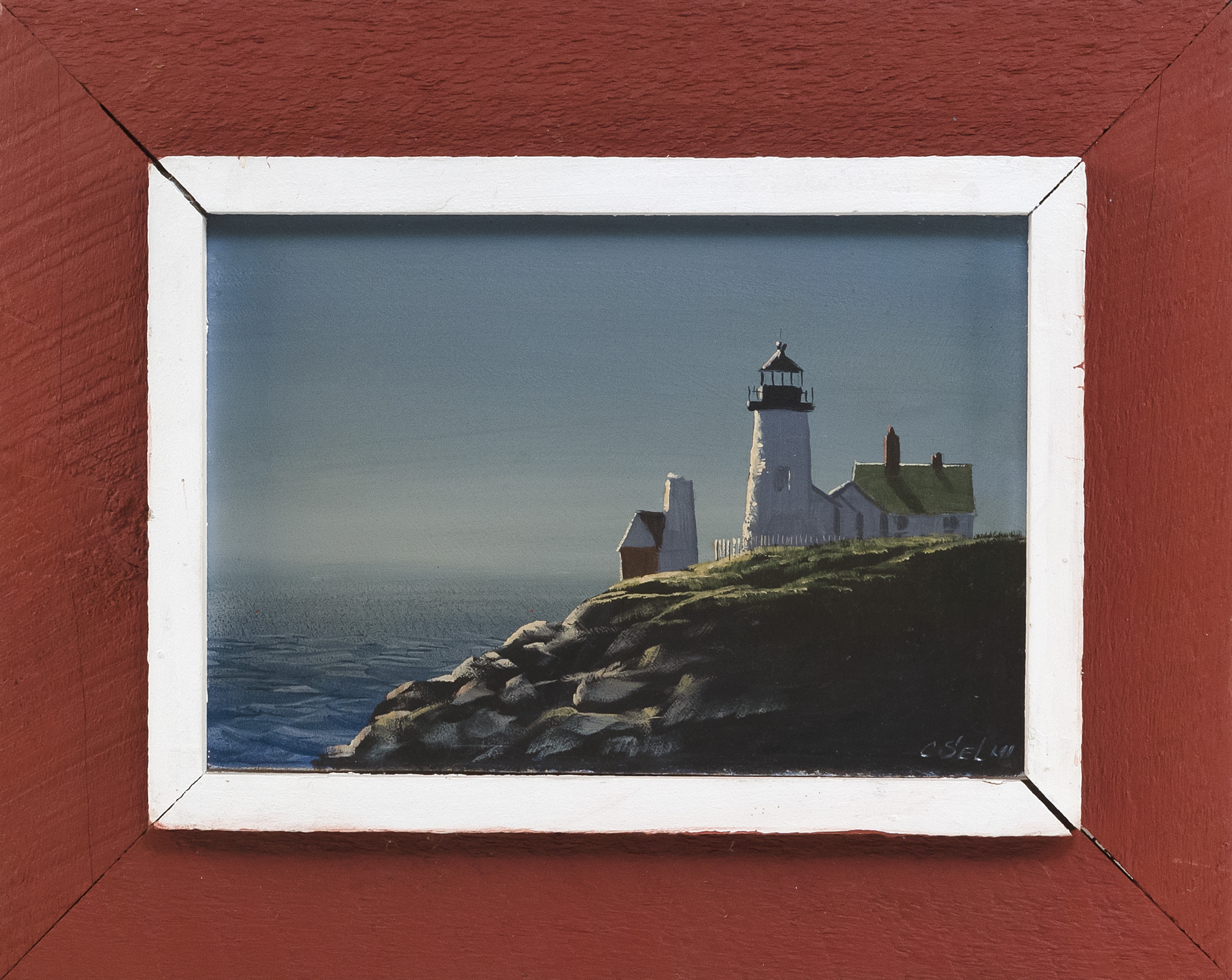 Charles R.Selmi | Lighthouse on a rocky ledge | MutualArt