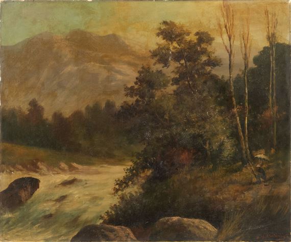 Joseph Malachy Kavanagh | Plein air artist with easel painting beside a ...