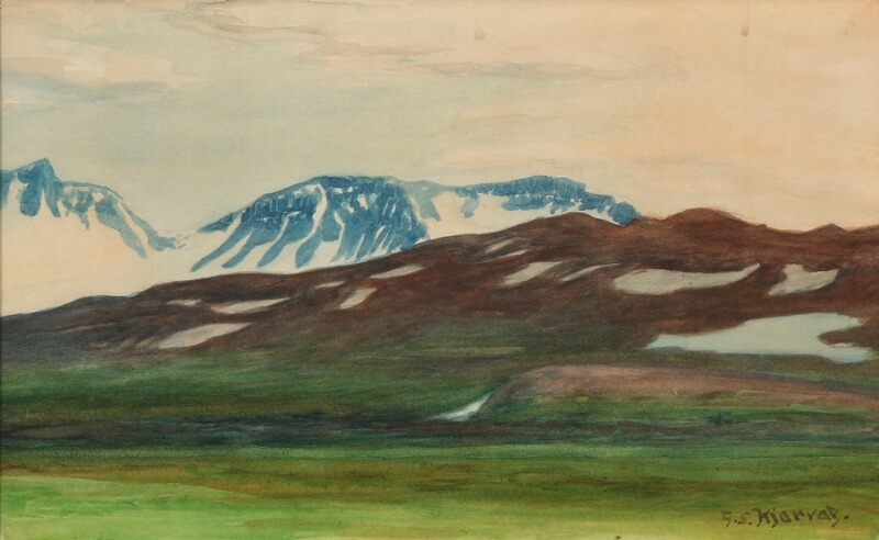 Jóhannes Kjarval | Snowy Mountains, Iceland | MutualArt