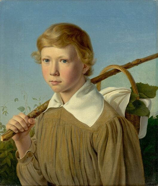 Adolf Carl Senff | Knabe mit Wanderstock | MutualArt