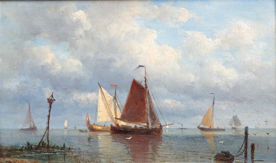 Everhardus C. Koster | Shipping vessels in a calm | MutualArt