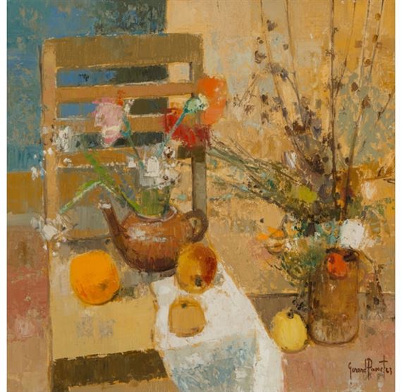 Gérard Passet | Still life with Flowers and Fruit | MutualArt