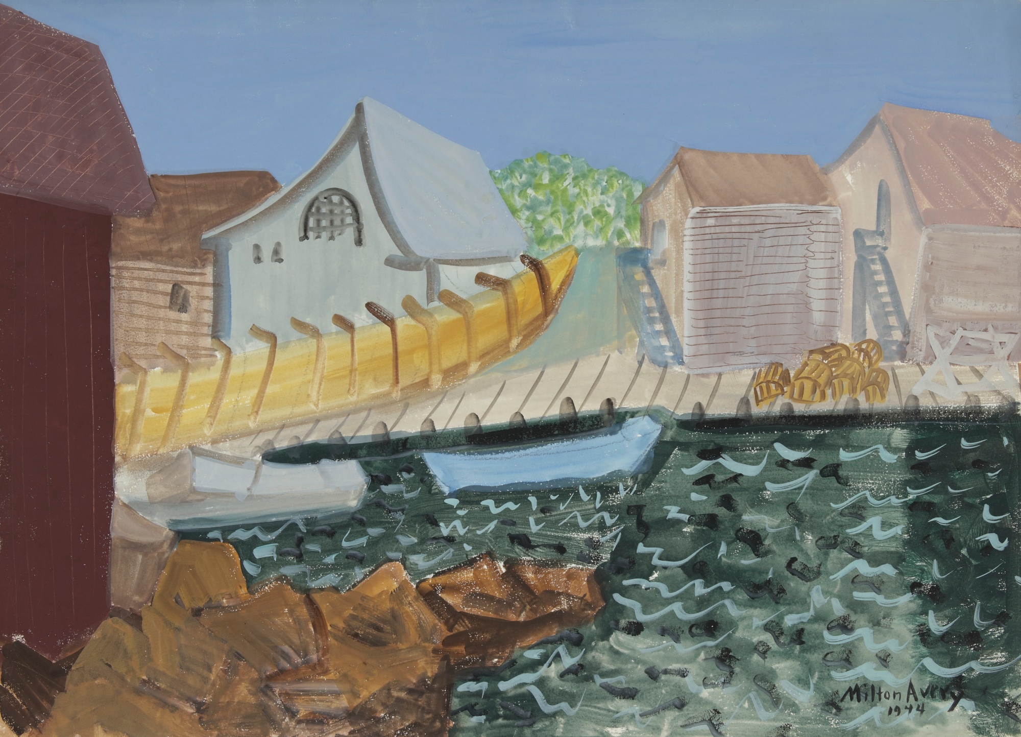Milton Avery | TWO FIGURES ON BEACH (1950) | MutualArt