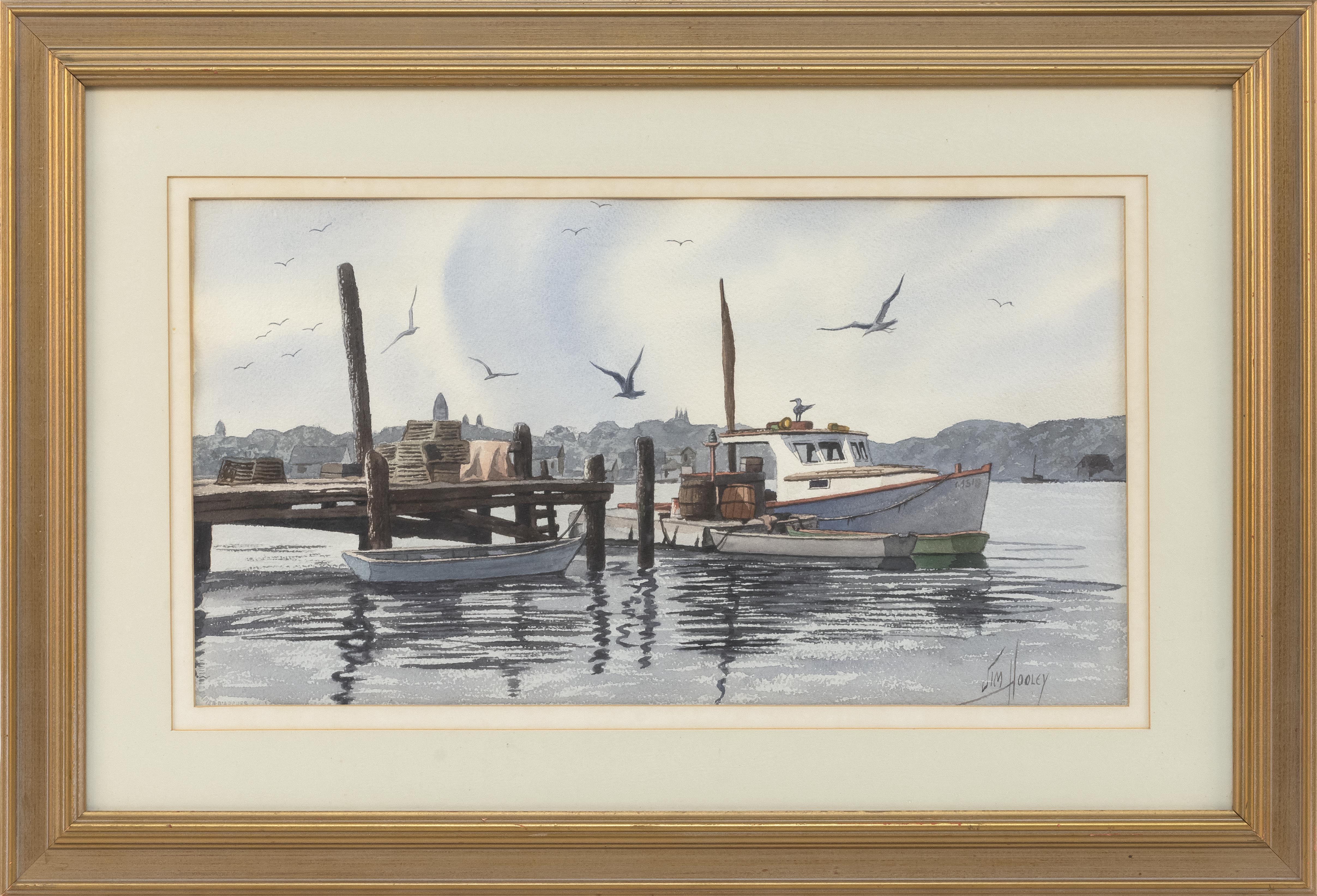 Jim Hooley | Boat at a dock | MutualArt