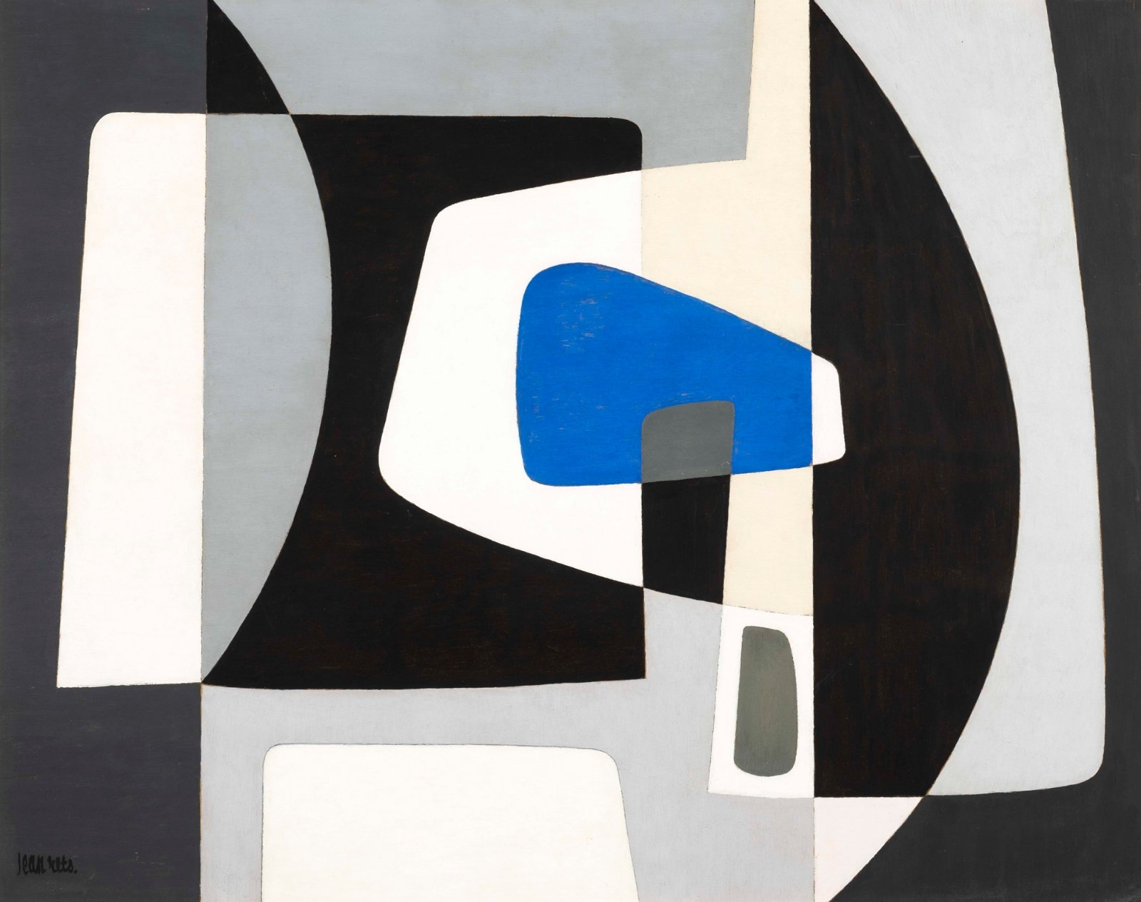 Jean Rets | Formes sur fond vert (1952) | MutualArt