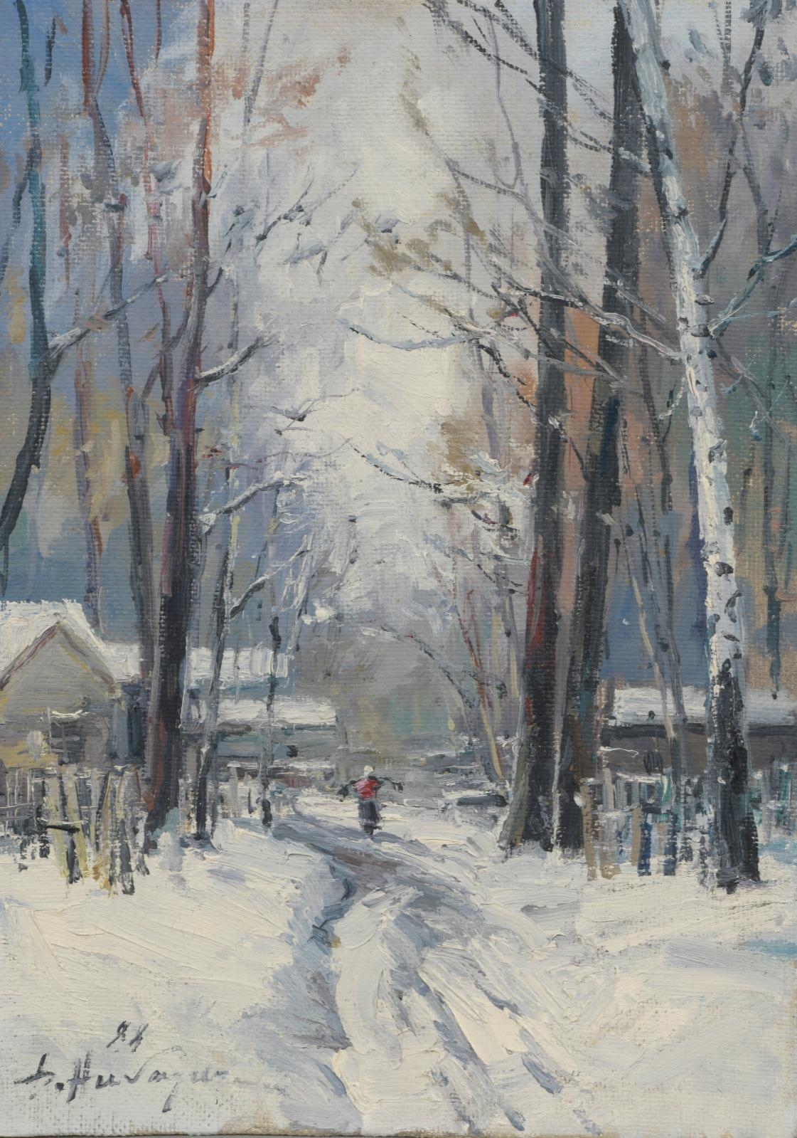 Dmitry Arkadievich Nalbandyan | Chemin dans la forêt enneigé | MutualArt
