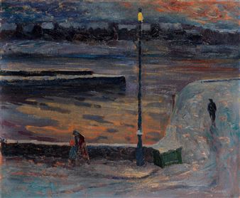 Colin Middleton | November Evening, Bangor Pier (1955) | MutualArt