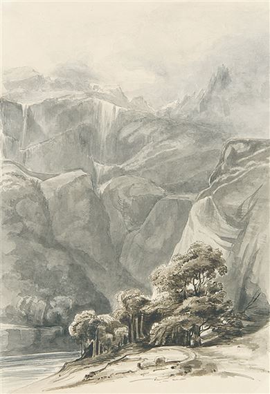 Heinrich Funk | Wasserfall im Gebirge (Circa 1853) | MutualArt