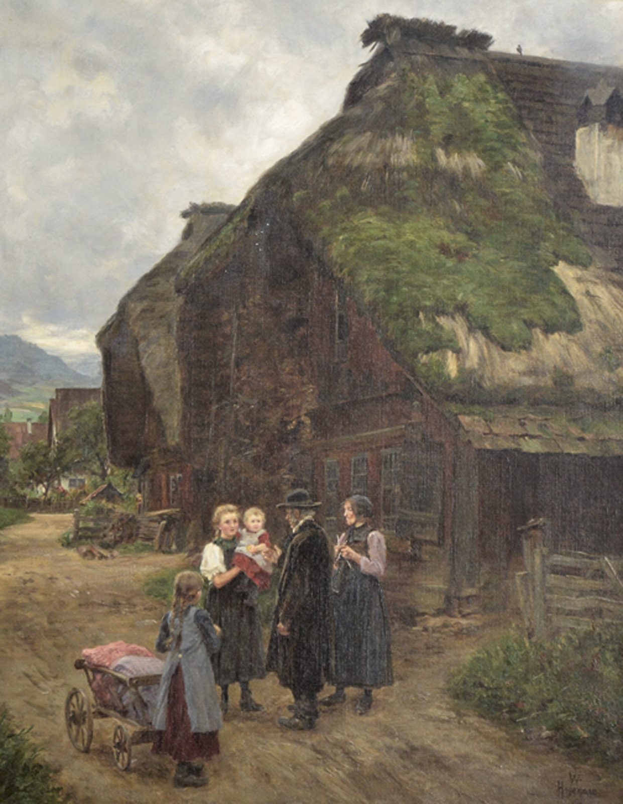 Wilhelm Hasemann | In der Dorfgasse in Gutach (1911) | MutualArt