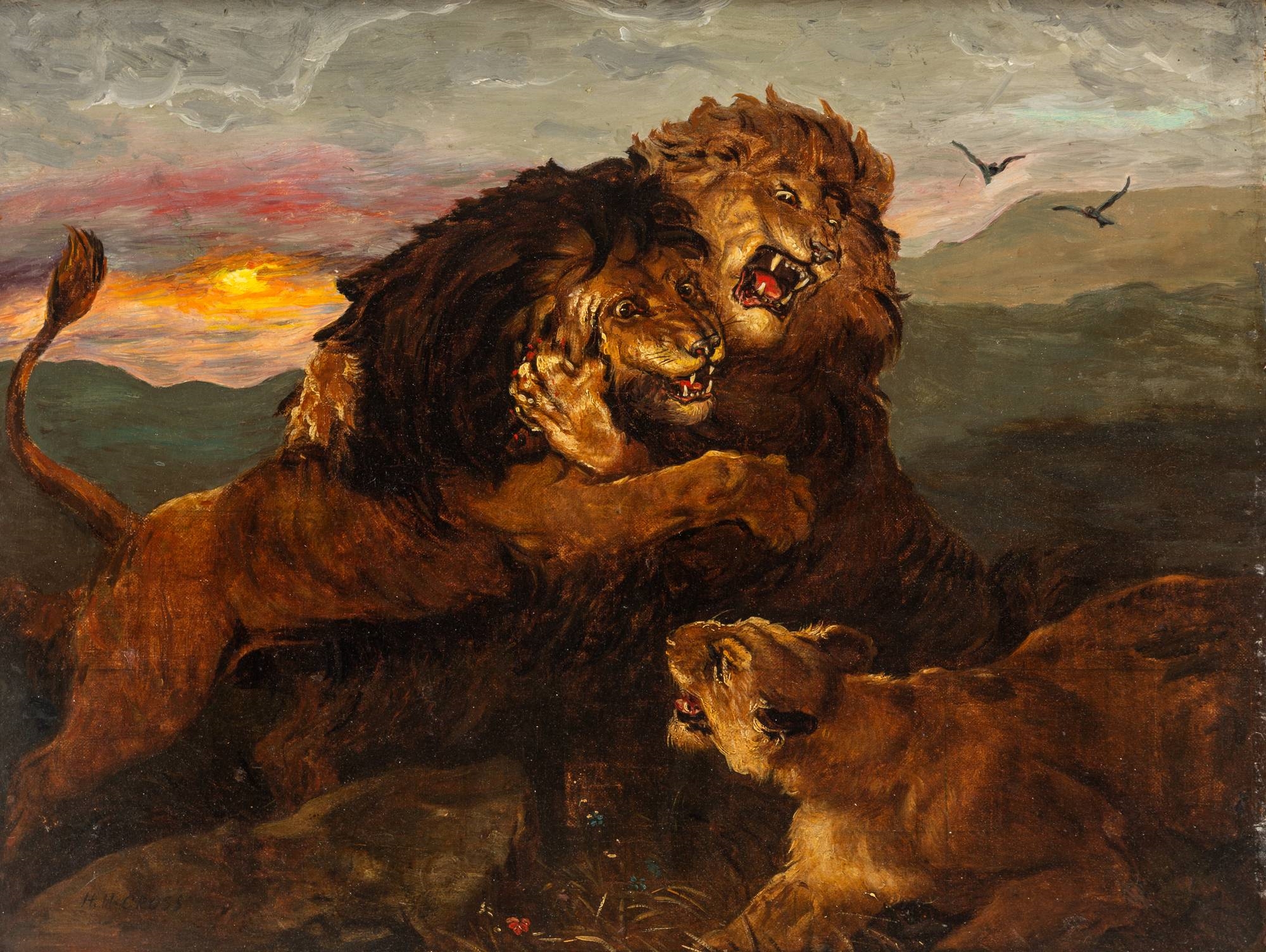 Henry Herman Cross | Lions' Fight | MutualArt