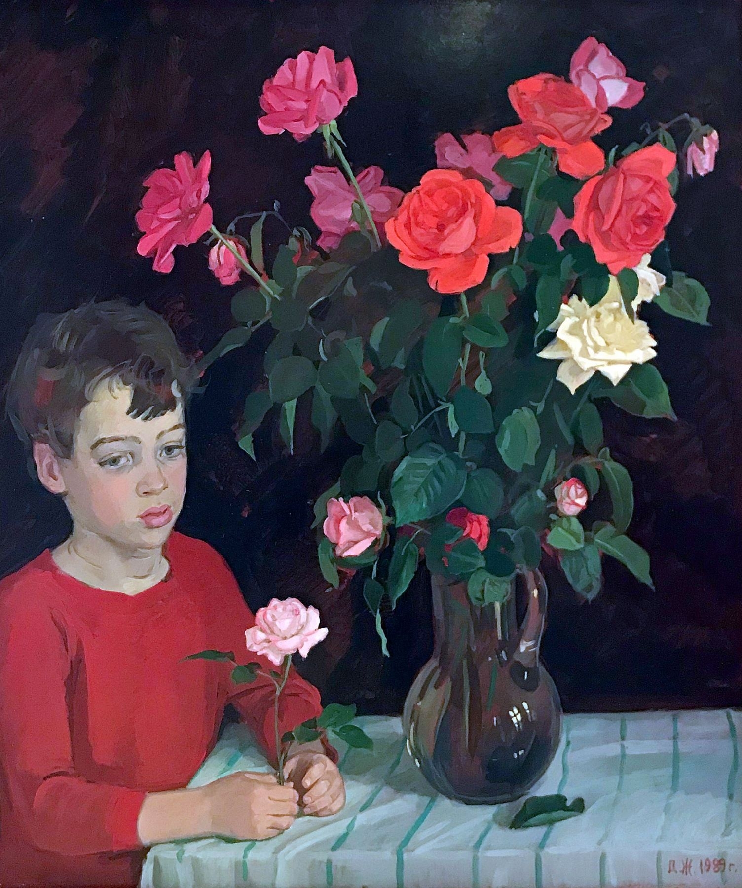 Dimitri Zhilinsky | The boy and the roses (1989) | MutualArt