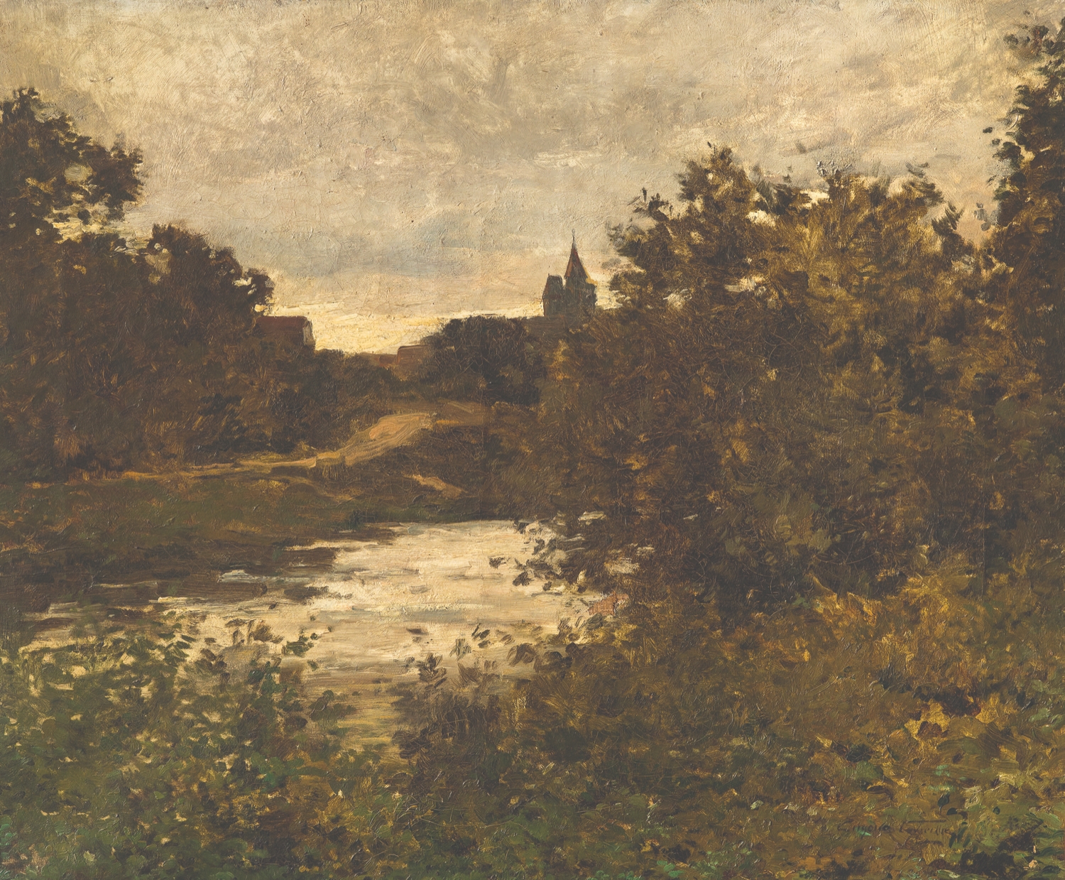 Eugène Antoine Samuel Lavieille | Paisaje con lago | MutualArt