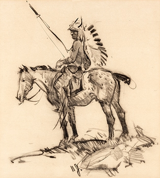 Native American Warrior Sketch